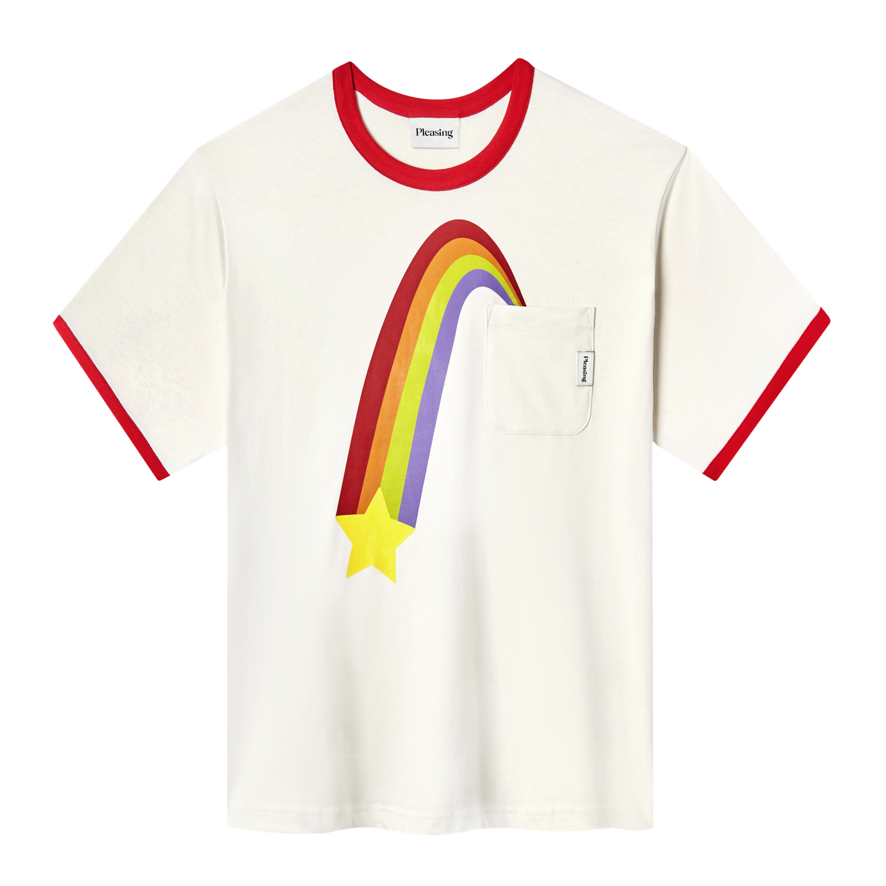 The Rainbow Ray Ringer Tee in Cherry Cloud – Pleasing